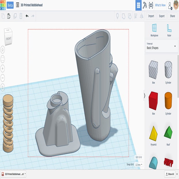 3D Printed Bobblehead - Tinkercad