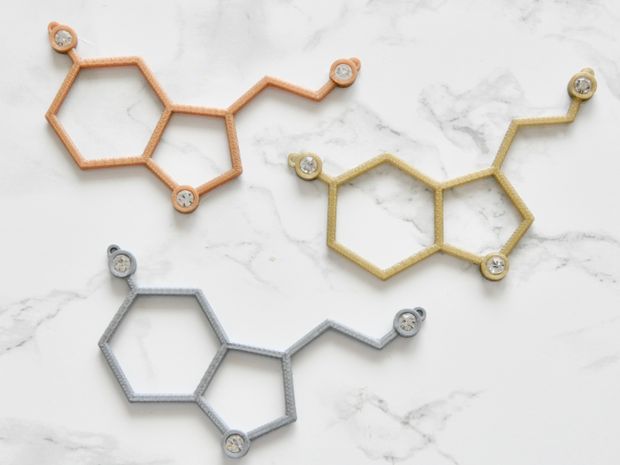 Rhinestone and 3D Print Molecule Necklaces - Tinkercad