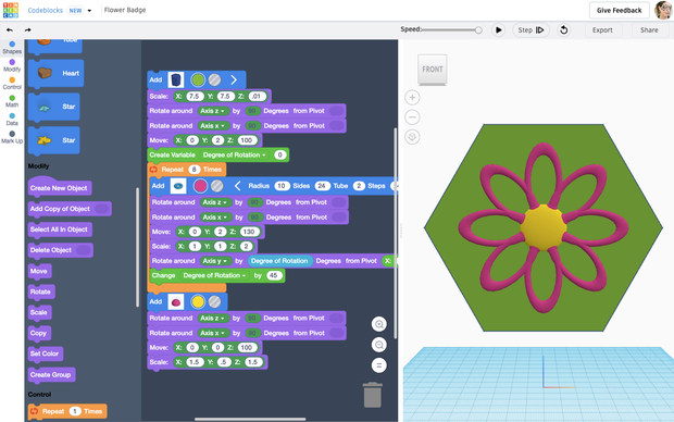 Badges With Tinkercad Codeblocks Tinkercad