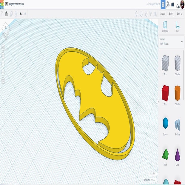 Magnetic Hat Decals - Tinkercad