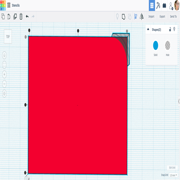 Easy 3D Print Stencil - Tinkercad
