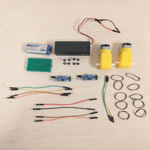 Autonomous Robot Racer: Analog Mode (no Microcontroller Needed) - Tinkercad