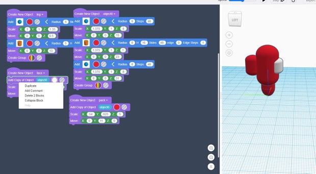 Among Us Character With Tinkercad Code Blocks Tinkercad