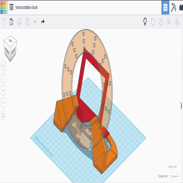 3D Printed Flashing LED Dial Clock - Tinkercad