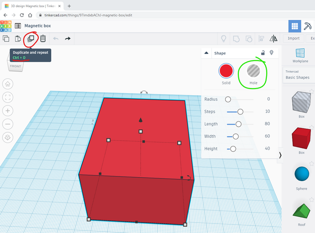 Small Magnetic Storage Box/tray - Tinkercad