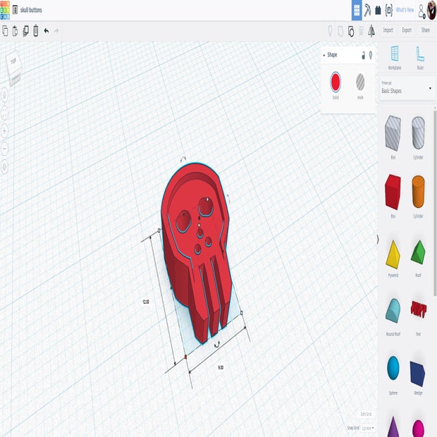 Skull Buttons - Tinkercad