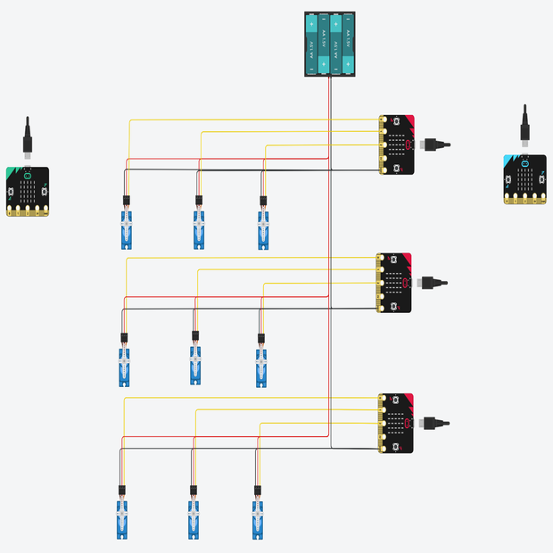Micro:bit Controlled Tic Tac Toe Game - Tinkercad