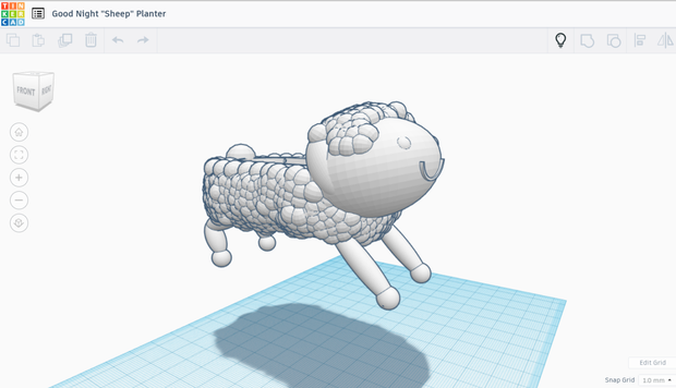 Good Night "Sheep" Planter - Tinkercad