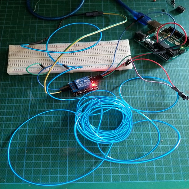 EL Wire Neon Nixie Style Clock - Tinkercad