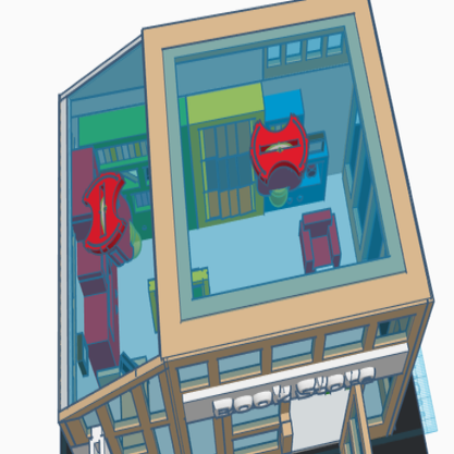 Lighted Book Store Scene - Tinkercad