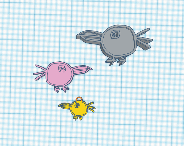 Birdy Family 3D Art Project - Tinkercad