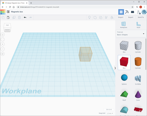 Small Magnetic Storage Box/tray - Tinkercad