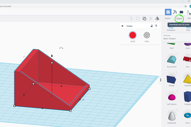 Small Magnetic Storage Box/tray - Tinkercad