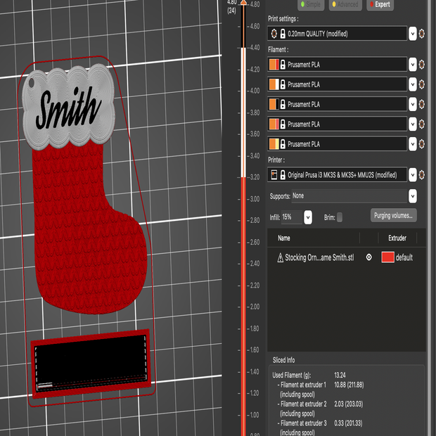 Customizable 3D Printed Stocking Ornament - Tinkercad