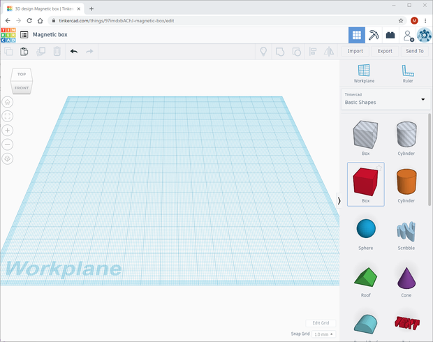Small Magnetic Storage Box/tray - Tinkercad