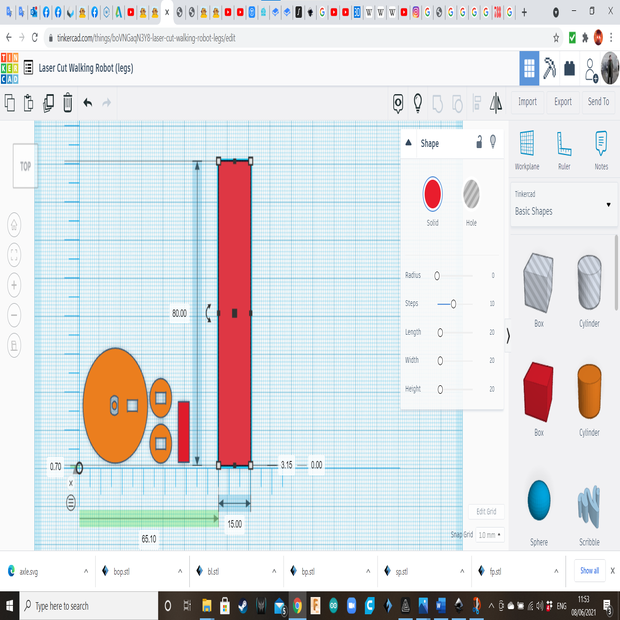 Tinkercad Robotics for School: Laser-cut Walking Machine! - Tinkercad