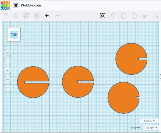 Wobble Coin Using Tinkercad for 3D Printing - Tinkercad