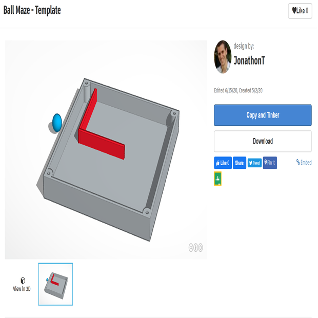 Moving Ball Maze - Tinkercad Student Project - Tinkercad