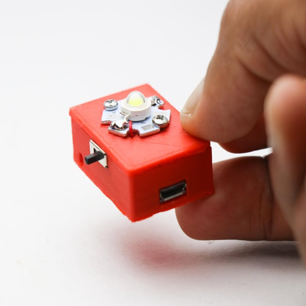 How to Make Mini Rechargeable Powerful LED Light - Tinkercad