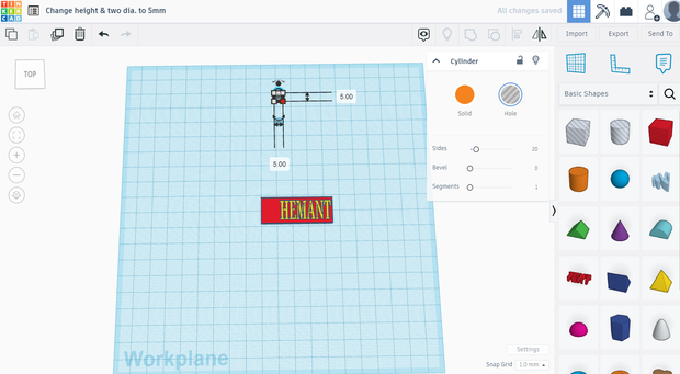 The Project Is Making Key Chain of the Students Name Using Tinkercad ...