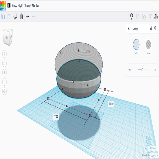 Good Night "Sheep" Planter - Tinkercad