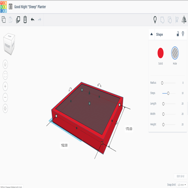 Good Night "Sheep" Planter - Tinkercad