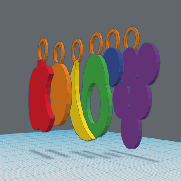 Tinkercad: Making Colorful Fruit Keychains - Tinkercad