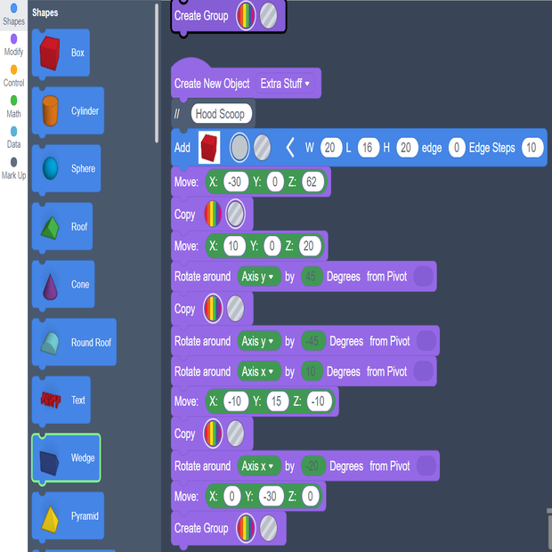 Driving (Classic) Mustang - Tinkercad Codeblocks - Tinkercad