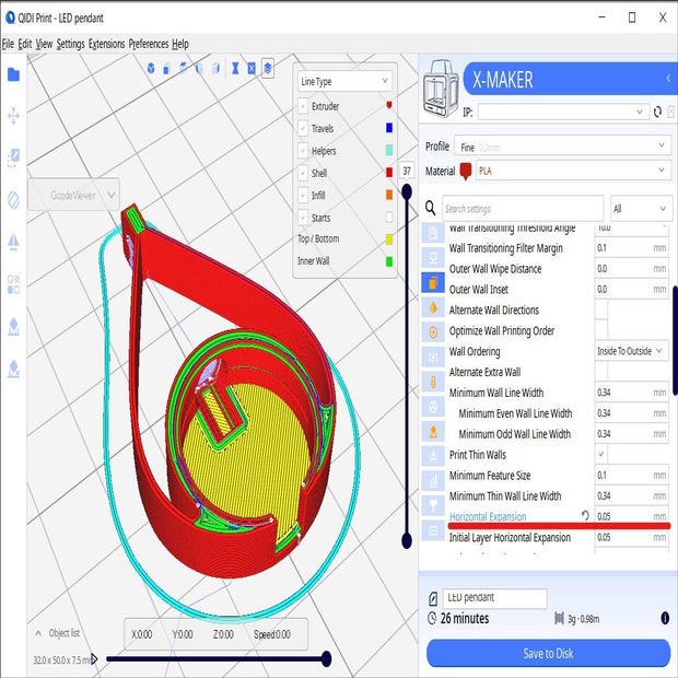 LED Pendant - Tinkercad