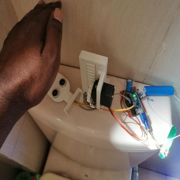 Automatic Toilet Flusher (Reduce Touch, Reduce COVID-19 Infection) - Tinkercad