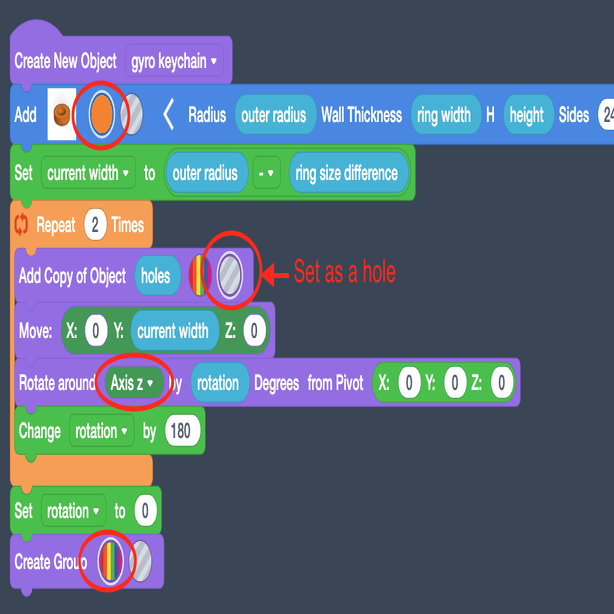 Make A Fidgetgyro Keychain With Code Using Tinkercad Codeblocks Tinkercad
