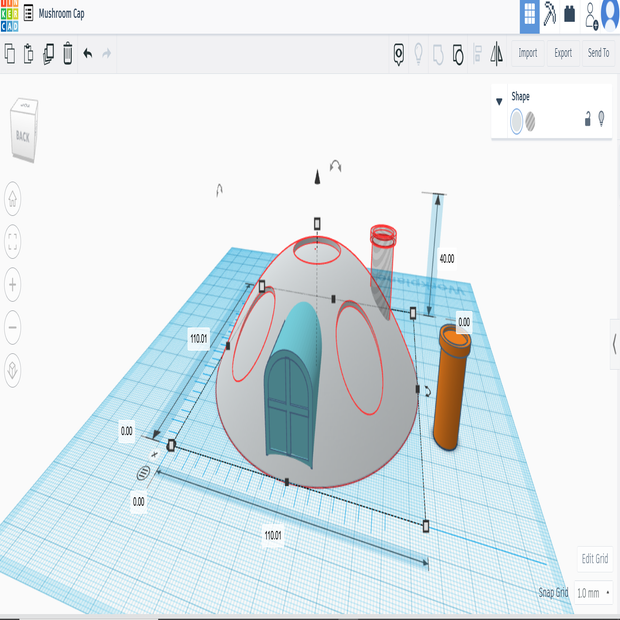 Mushroom Snail and Slug Trap - Tinkercad