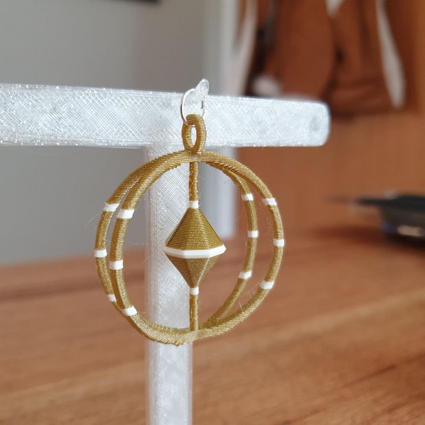 3d Printed Earrings and Pendant Set (designed in Tinkercad) - Tinkercad