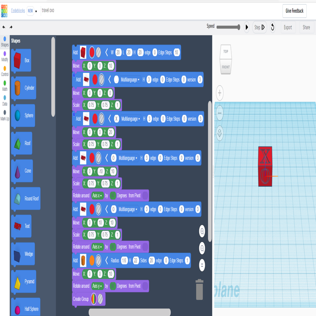 Travel X's & O's - Tinkercad