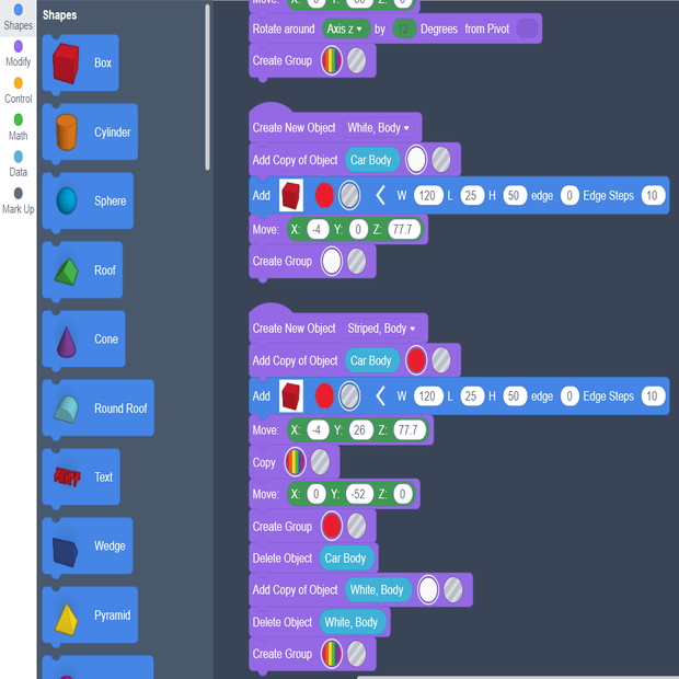 Driving (Classic) Mustang - Tinkercad Codeblocks - Tinkercad