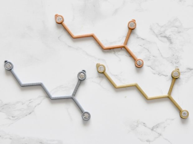 Rhinestone and 3D Print Molecule Necklaces - Tinkercad