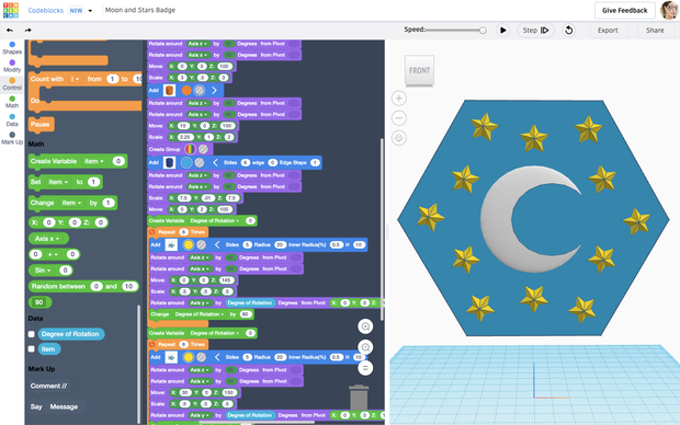Badges With Tinkercad Codeblocks Tinkercad