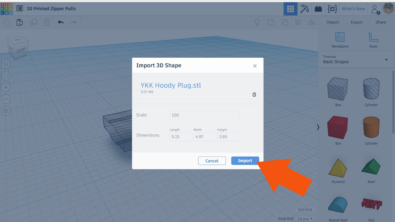 3D Printed Zipper Pulls - Tinkercad