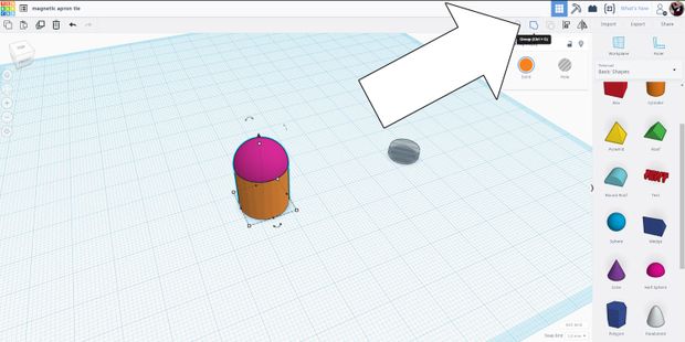 Magnetic Apron Tie - Tinkercad