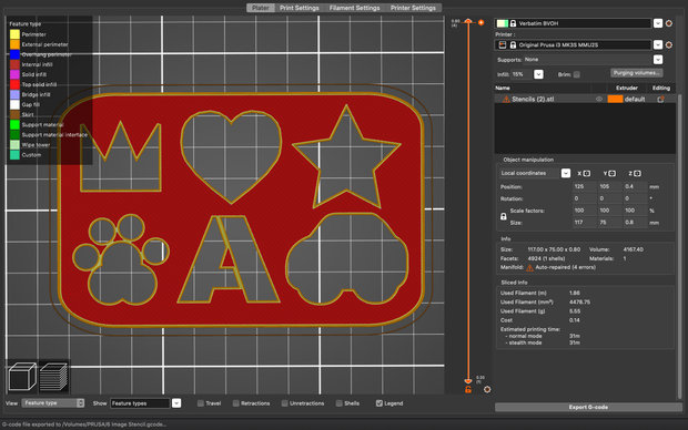 Easy 3d Print Stencil Tinkercad