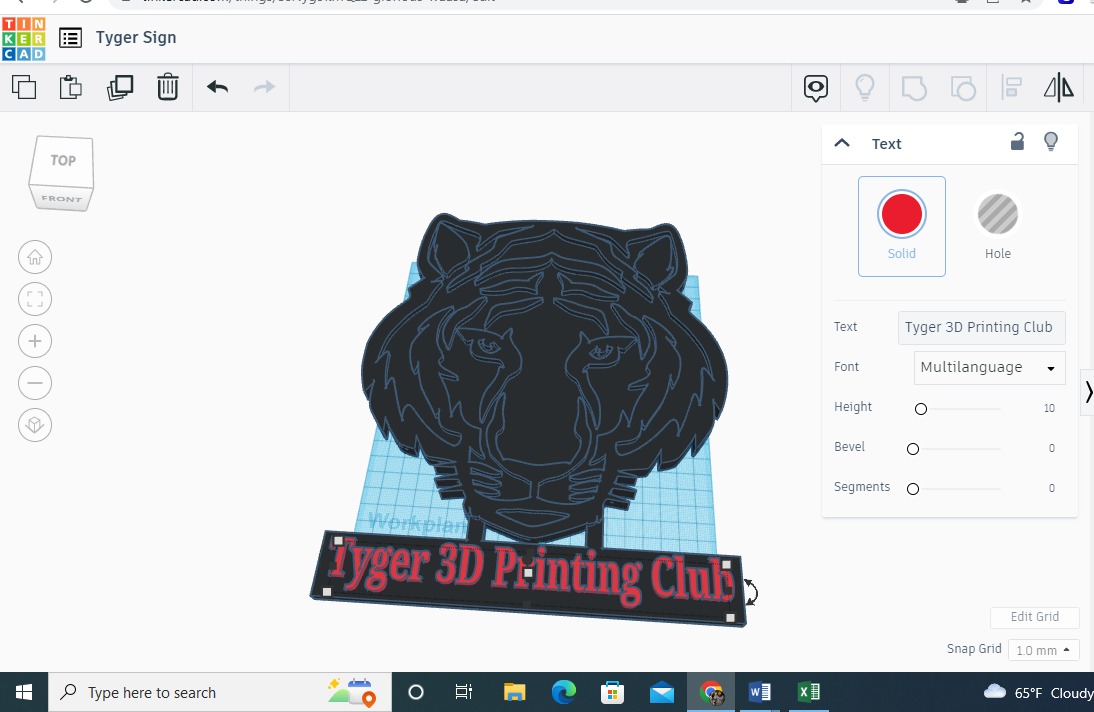 Multi Colored Sign Based Off of a Clip Art Image or Logo | Tinkercad