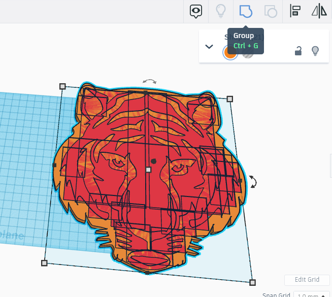 Multi Colored Sign Based Off of a Clip Art Image or Logo | Tinkercad