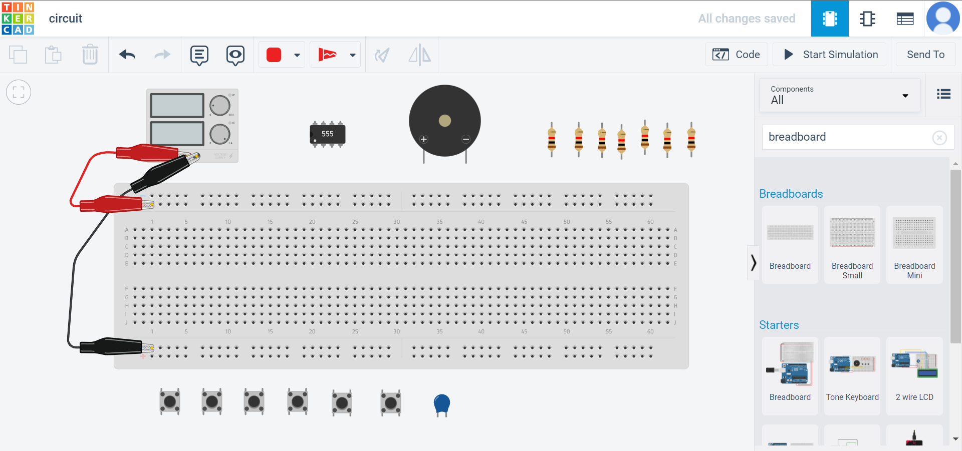 Building a Simple Electronic Piano Using Tinkercad Circuits | Tinkercad