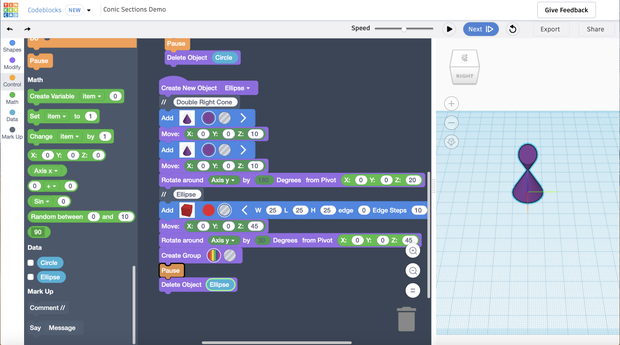 Learn About Conic Sections Using Tinkercad Codeblocks Tinkercad