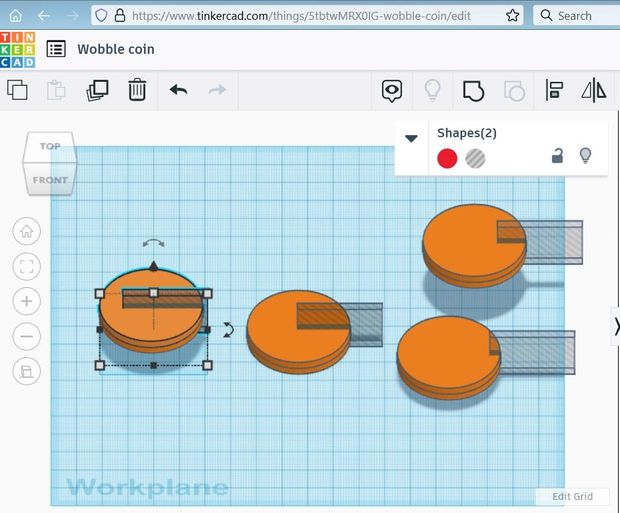 Wobble Coin Using Tinkercad for 3D Printing - Tinkercad