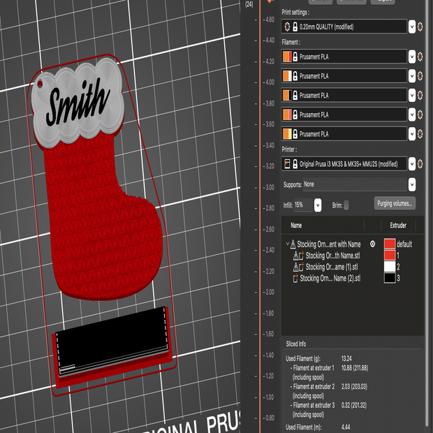 Customizable 3D Printed Stocking Ornament - Tinkercad