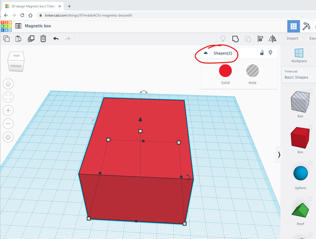 Small Magnetic Storage Box/tray - Tinkercad