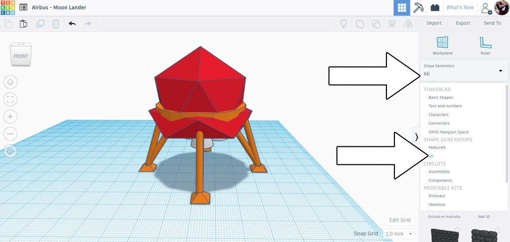Design a Moon Lander in Tinkercad - Tinkercad