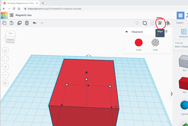 Small Magnetic Storage Box/tray - Tinkercad