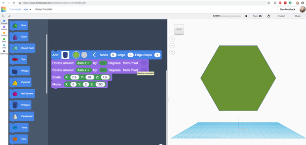 Badges With Tinkercad Codeblocks Tinkercad